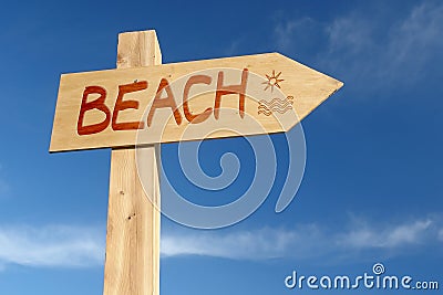 Beach Signpost Royalty Free Stock Images - Image: 5691789