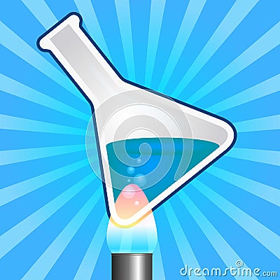 Beaker With Bunsen Burner Cartoon Vector | CartoonDealer.com #62869545