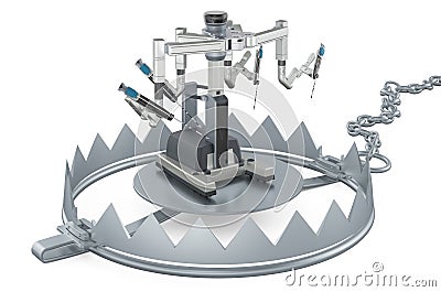 Bear Trap With Robotic Surgical System, 3D Rendering Stock Photo ...