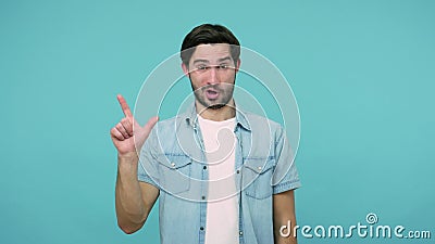 Bearded Guy Mocking Your Failure Pointing at Camera and Showing L Sign ...