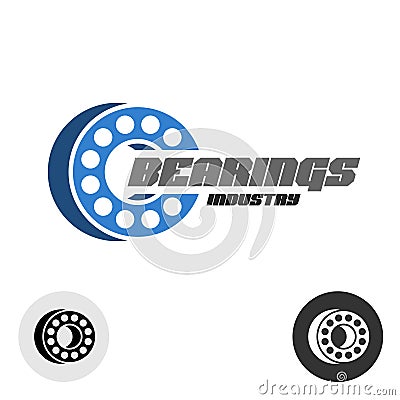 Bearings Industry Logo With Text. Ball Bearings Sign. Cartoon Vector ...