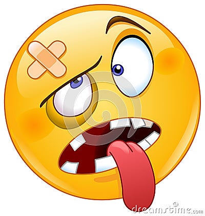 Beaten Emoticon Cartoon Vector | CartoonDealer.com #215310749