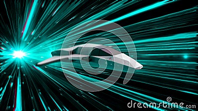 Beautiful Abstract Animation Of Spaceship In Hyperspace Jump Flying ...