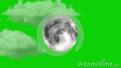 Beautiful Bright Moon with Clouds Green Screen Stock Footage - Video of ...