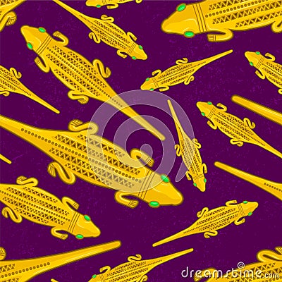 Beautiful Colombian Ancient Indigenous Lizard Representation Seamless ...