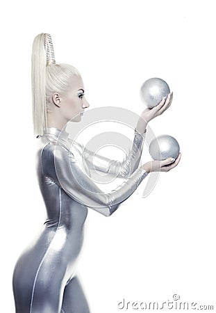 Beautiful cyber woman stock photo. Image of cyber, future - 10418296