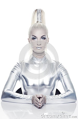 Beautiful cyber woman stock photo. Image of cyber, future - 10418296