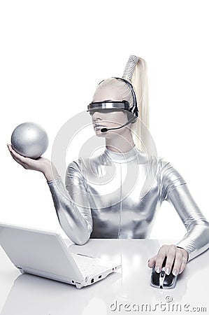 Beautiful cyber woman stock photo. Image of cyber, future - 10418296