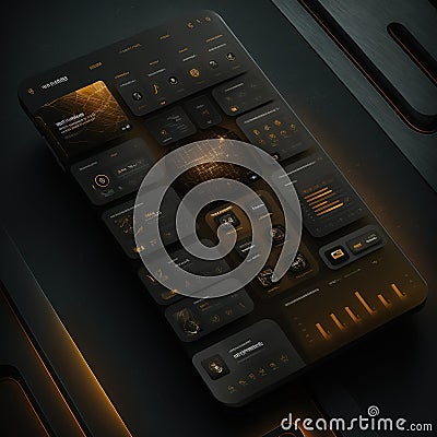 Beautiful Dark Theme User Interface Image Template | CartoonDealer.com ...