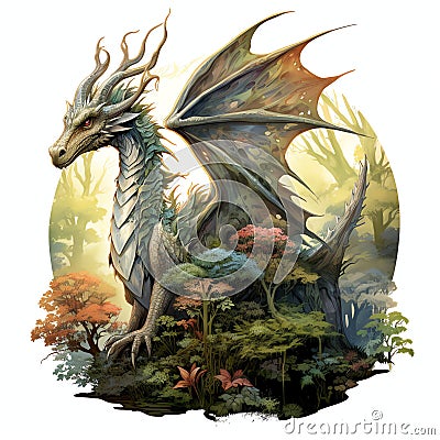 Beautiful Dragon Watercolor Clipart Illustration | CartoonDealer.com ...