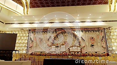 Beautiful Interior Ceiling Design with Lighting Inside a Marriage Hall ...