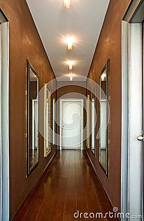 Beautiful Mirrors In Corridor Royalty Free Stock Images - Image: 38053649