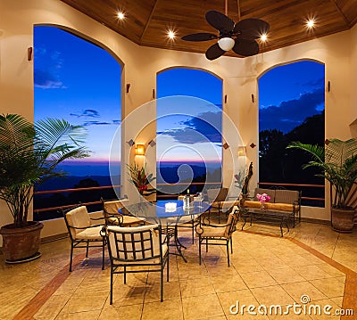 Beautiful Patio At Sunset Stock Photo - Image: 28648400