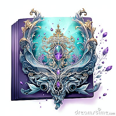 Beautiful Purple Spellbook Clipart Illustration Royalty-Free Cartoon ...