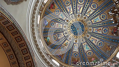 Beautiful Round Ceiling with Paintings in the Catholic Church Stock ...