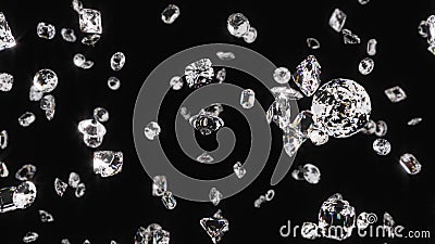 Beautiful Shiny Sparkling Diamond Gems Falling in Slow Motion - 4K ...