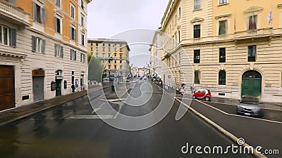 Beautiful Streets of Italy, Old Streets of Rome with a Car Window Stock ...