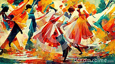 Beautiful Traditional Dance Poster, Folk Dance Illustration, Ai ...