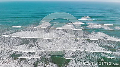 Beautiful Waves Along the Shoreline, Overhead Aerial View from Drone ...