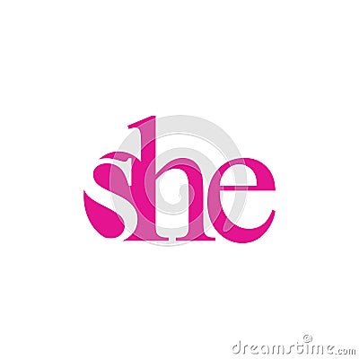 Pink She Logo Cartoon Vector | CartoonDealer.com #243738241