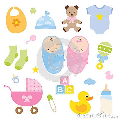 Iconos del bebé ilustración del vector. Ilustración de brillante - 13337876