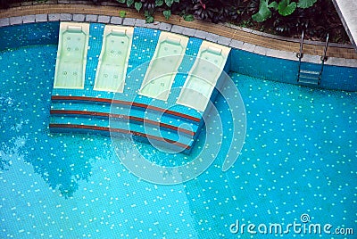 Bed And Swimming Pool Royalty Free Stock Photo - Image: 21797325