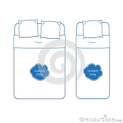 Bedding Icon Set, Outline Vector Stock Vector - Image: 68198612