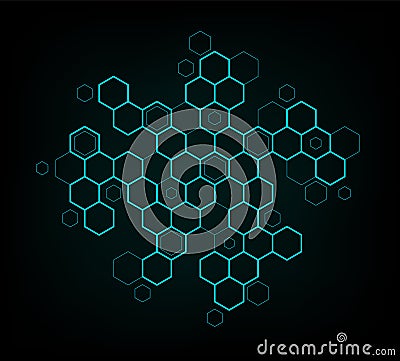 Bee Honey Comb Background . Blue Light Tech Pattern Bee Honeycomb Cells ...
