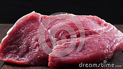 Beef Raw Red Meat Closeup Texture Background Stock Video - Video of ...