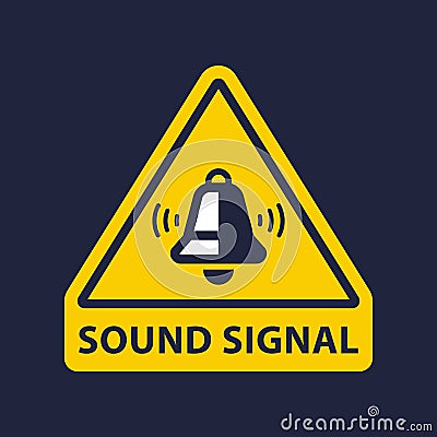 Beep Sign. Bell Is Ringing On A Yellow Background. Cartoon Vector ...