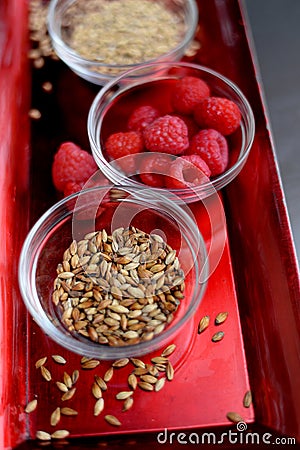 Beer Ingredients On Red Tray Stock Photo | CartoonDealer.com #69777720