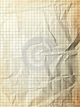 Beige Graph Paper Texture With Brown Gridlines, Creases, Worn. Close-up ...