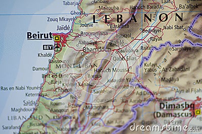 Beirut Lebanon Map Stock Image - Image: 21200231