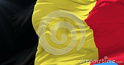 Belgium Flag Waving at Wind in Slow with Blue Sky, Loop Stock Footage ...