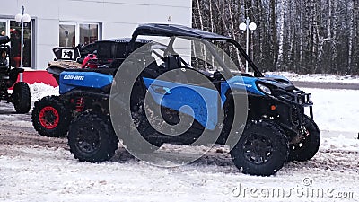 Exterior of Blue UTV Off-road Buggy Stock Video - Video of wheels ...