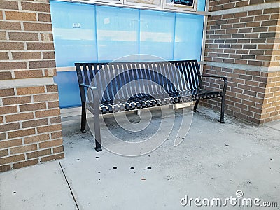 A Bench At A Brick Bus Stop Royalty-Free Stock Photo | CartoonDealer ...