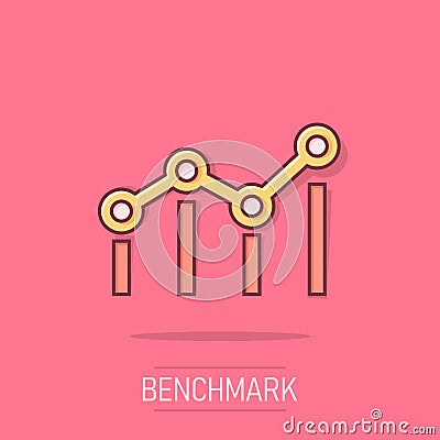 Benchmark Measure Icon In Comic Style. Dashboard Rating Vector Cartoon ...