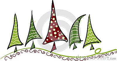 Bendy Trees Cartoon Vector | CartoonDealer.com #1414067