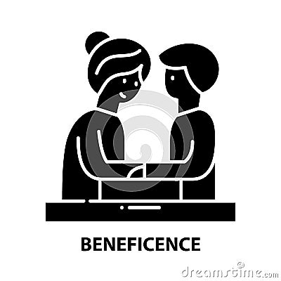 Beneficence Icon, Black Vector Sign With Editable Strokes, Concept ...