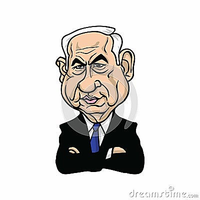 Benjamin Netanyahu, Prime Minister Of Israel Illustration Vector Design ...