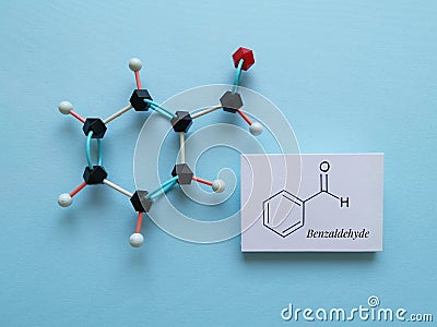Benzaldehyde, Aromatic Aldehyde. Molecular Structure Model And ...