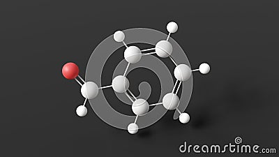Benzaldehyde Molecule, Molecular Structure, Aromatic Aldehyde, Ball And ...