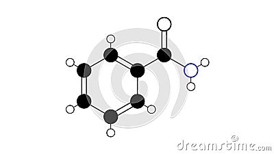 Benzamide Molecule, Structural Chemical Formula, Ball-and-stick Model ...