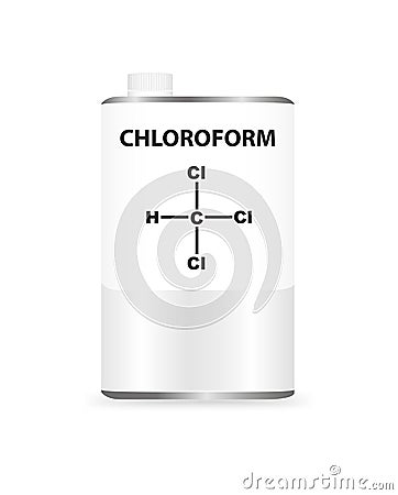 Vector Metal Liquid Container Can With Chloroform. Illustration Of A ...