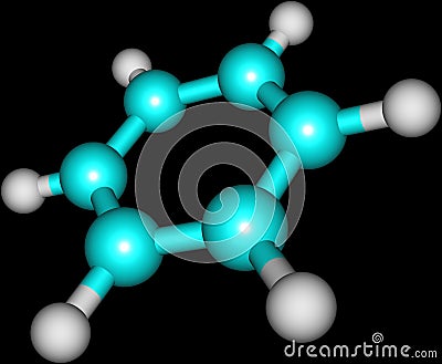 Benzene Molecular Structure On Black Background Royalty-Free Stock ...
