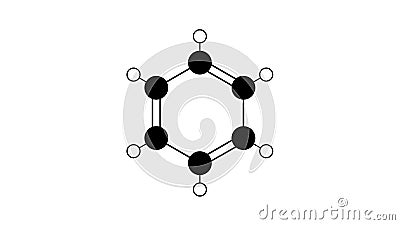 Benzene Molecule, Structural Chemical Formula, Ball-and-stick Model ...