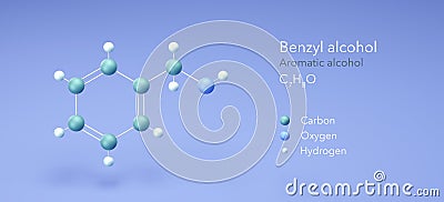 Benzyl Alcohol Molecule, Molecular Structures, Aromatic Alcohol, 3d ...