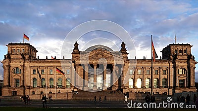 BERLIN, GERMANY-OCTOBER, 6, 2017: Sunset View of the Front of the ...