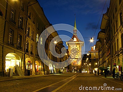 Bern Old Town At Night 01, Switzerland Royalty Free Stock Photos ...