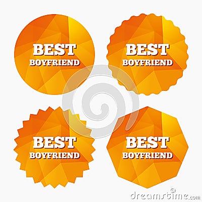 Best Boyfriend Sign Icon. Award Symbol. Vector Illustration ...